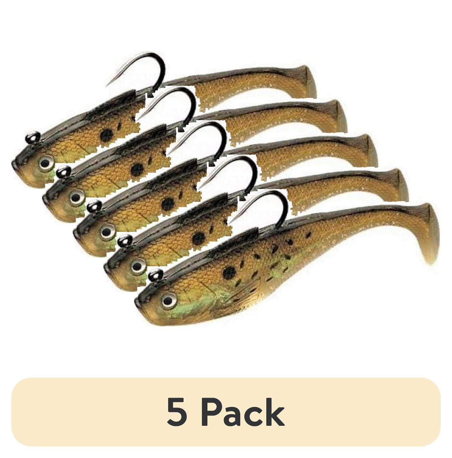 (5 pack) Tsunami 7" Holographic Swim Shad Softbait, Golden Bunker with Spots, 3 oz, 2 Count, SS7 ...