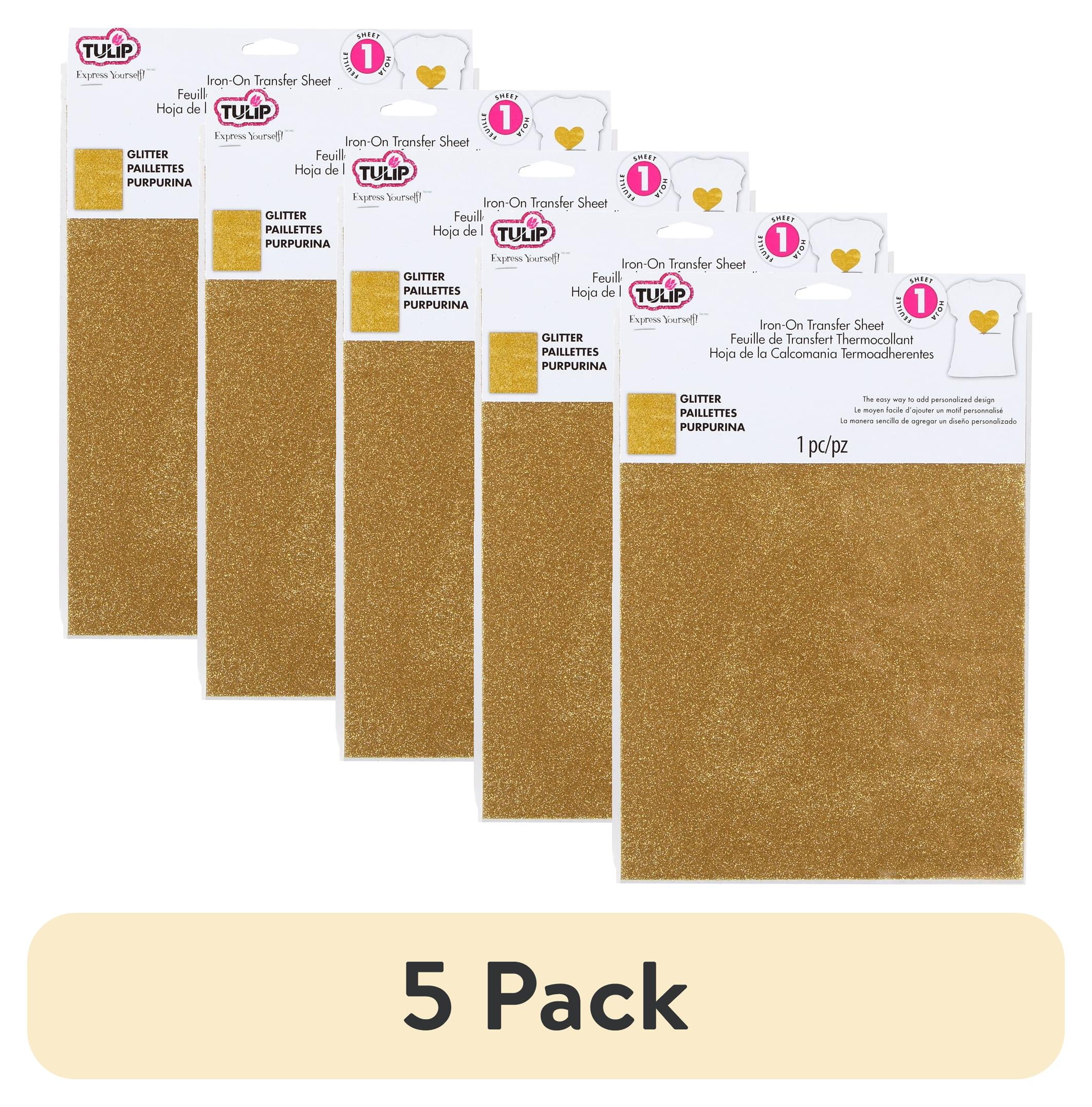 (5 pack) Tulip Iron-On Transfer Sheet 8.5"X11" 1/Pkg-Gold Glitter ...