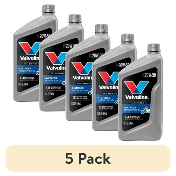 (5 pack) Valvoline 4-Stroke Motorcycle Full Synthetic 20W-50 Motor Oil ...