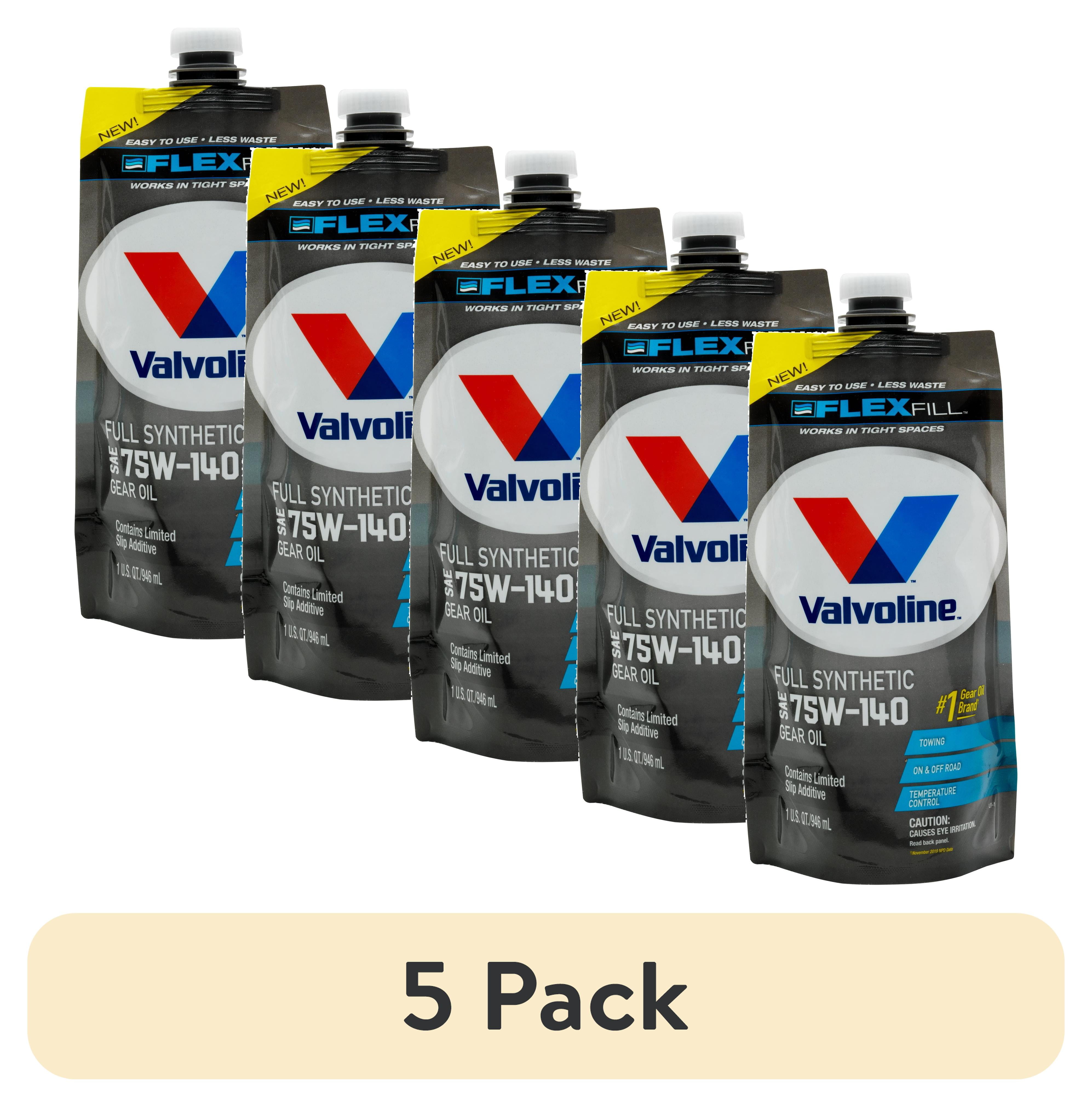 (5 pack) Valvoline Flex Fill 75W-140 Full Synthetic Gear Oil 1 QT ...