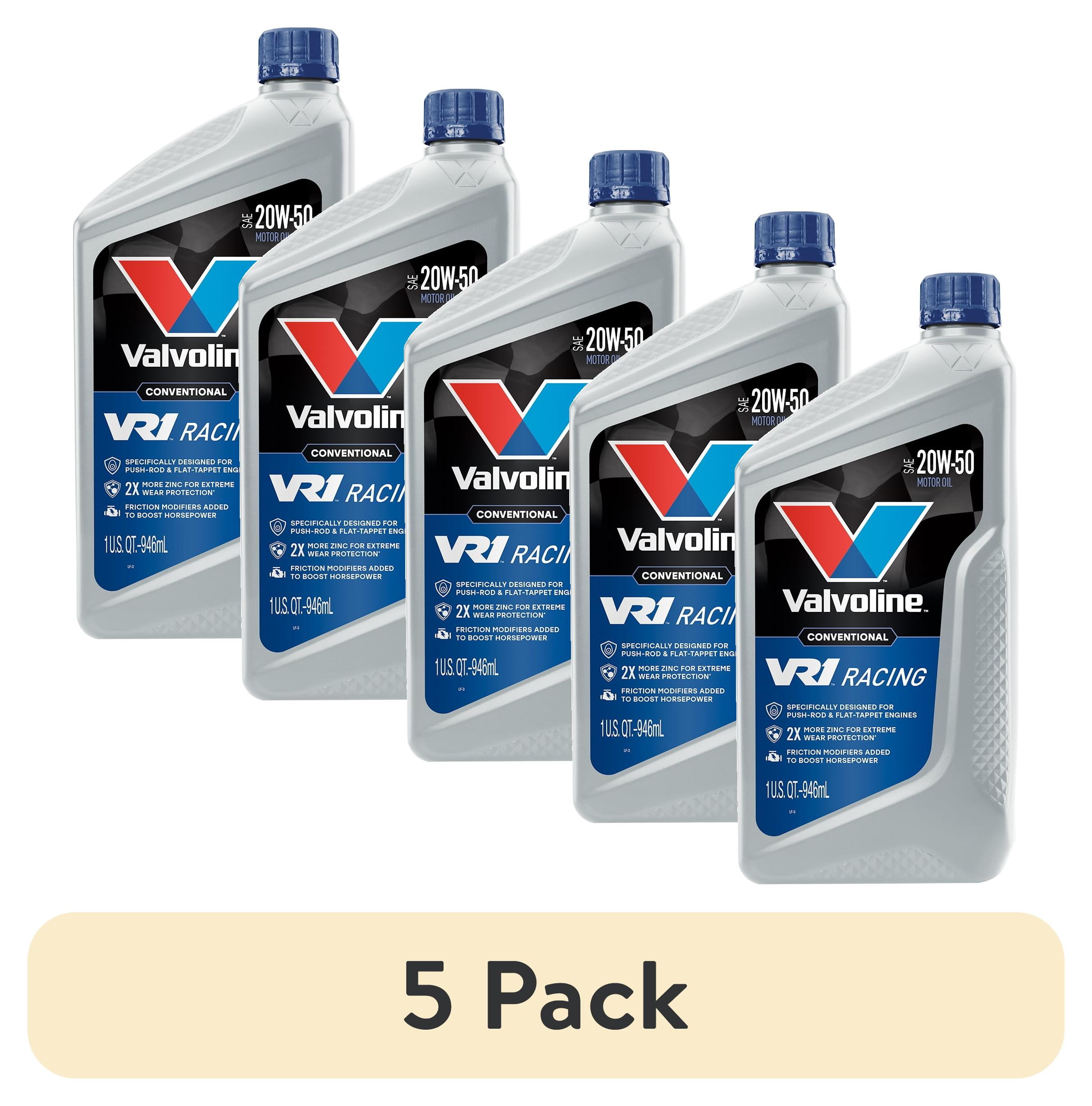 (5 pack) Valvoline VR1 20W50 Quart - Walmart.com