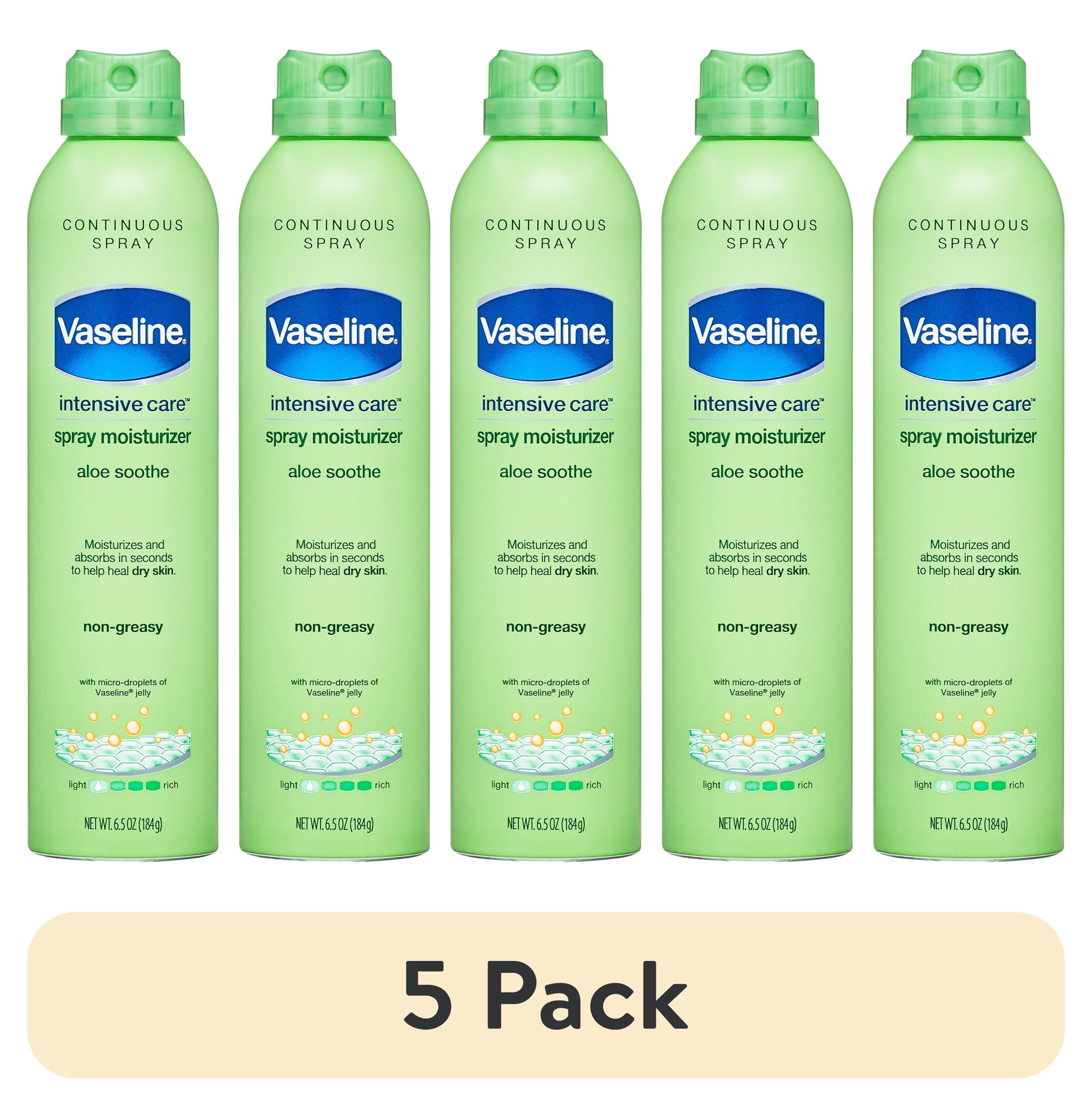 (5 pack) Vaseline Intensive Care Spray Lotion Aloe Soothe 6.5 oz ...