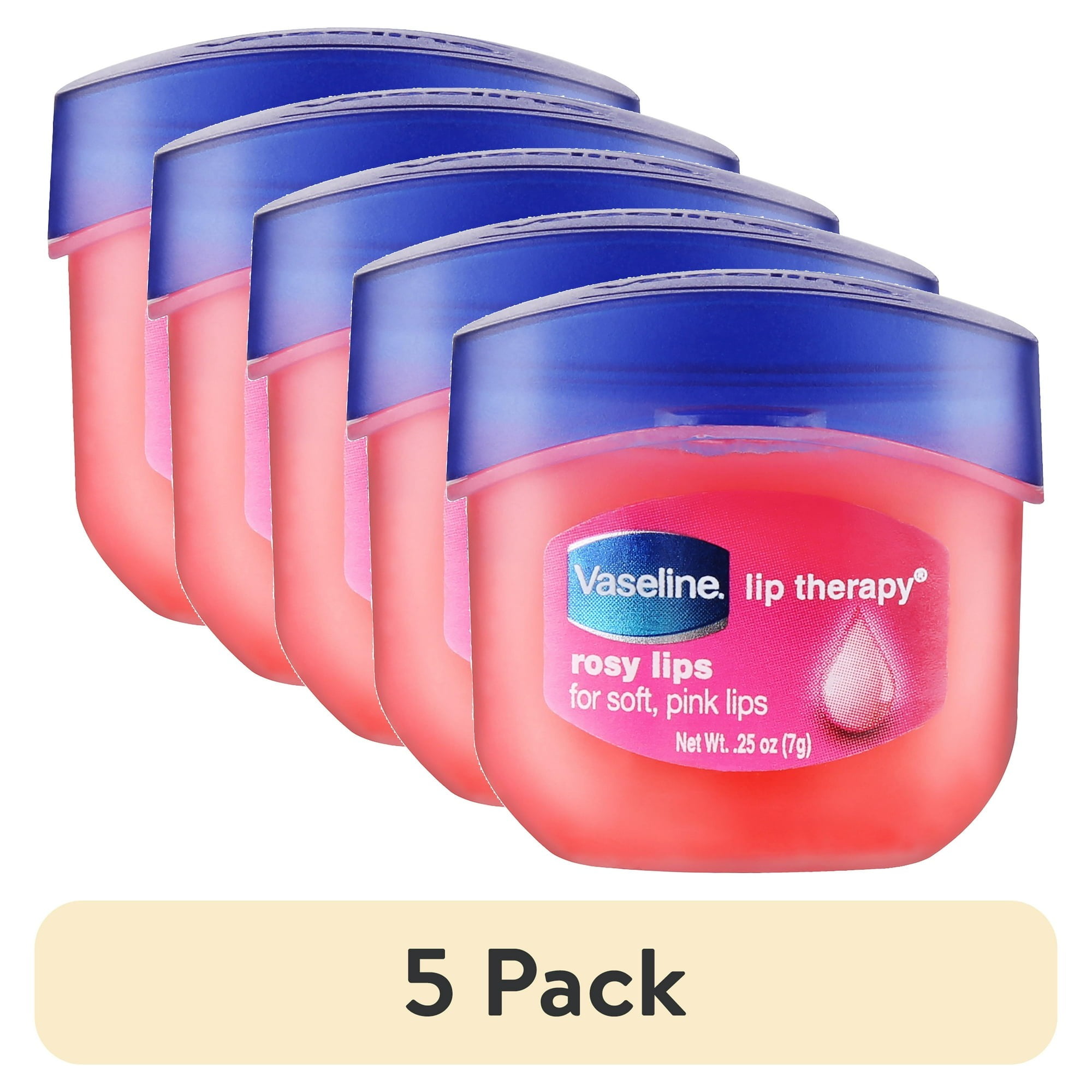 (5 pack) Vaseline Lip Therapy Tinted Lip Balm Mini, Rosy 0.25 oz ...