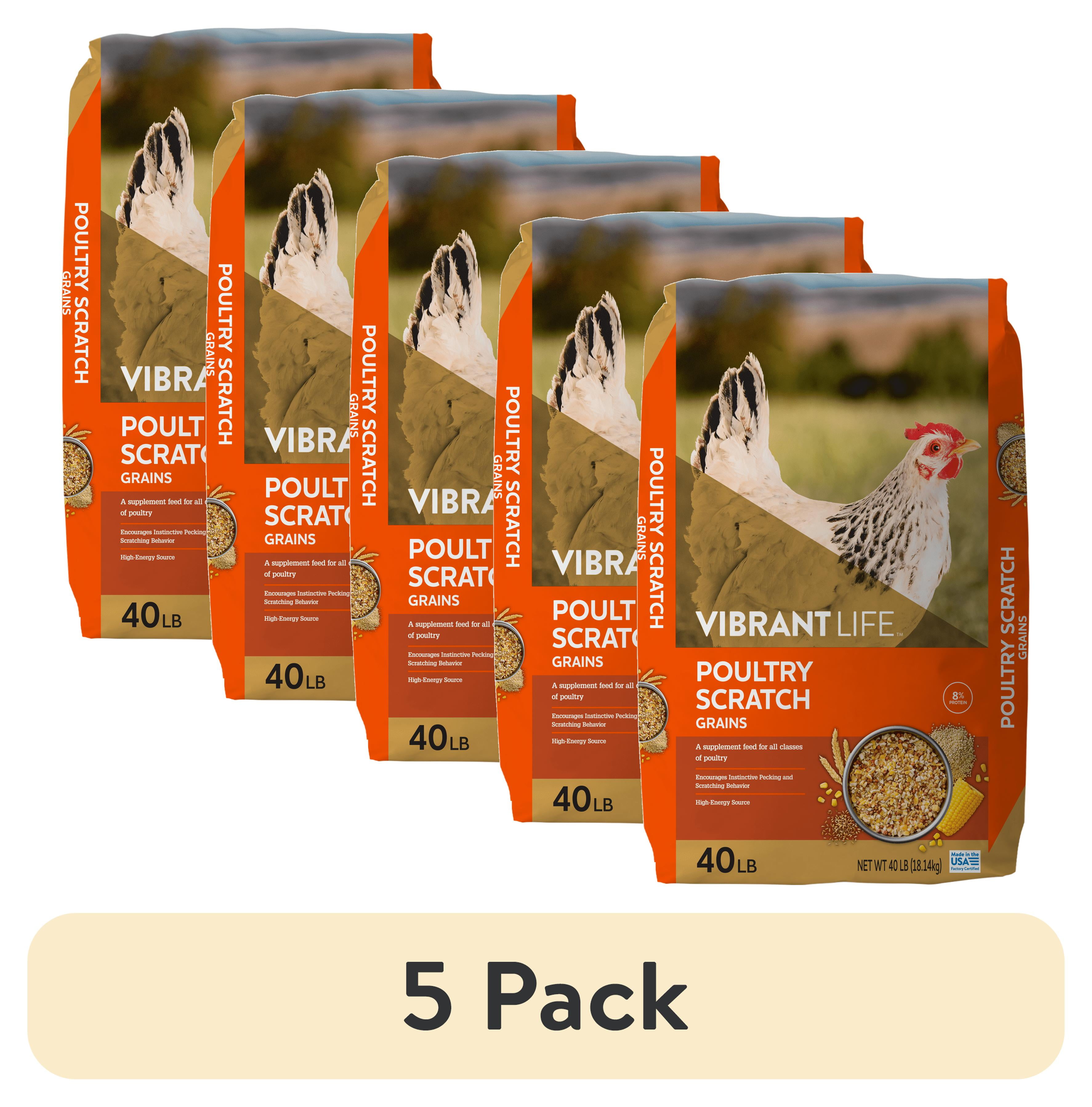 (5 pack) Vibrant Life Poultry Scratch Grains, 40 lb Bag - Walmart.com