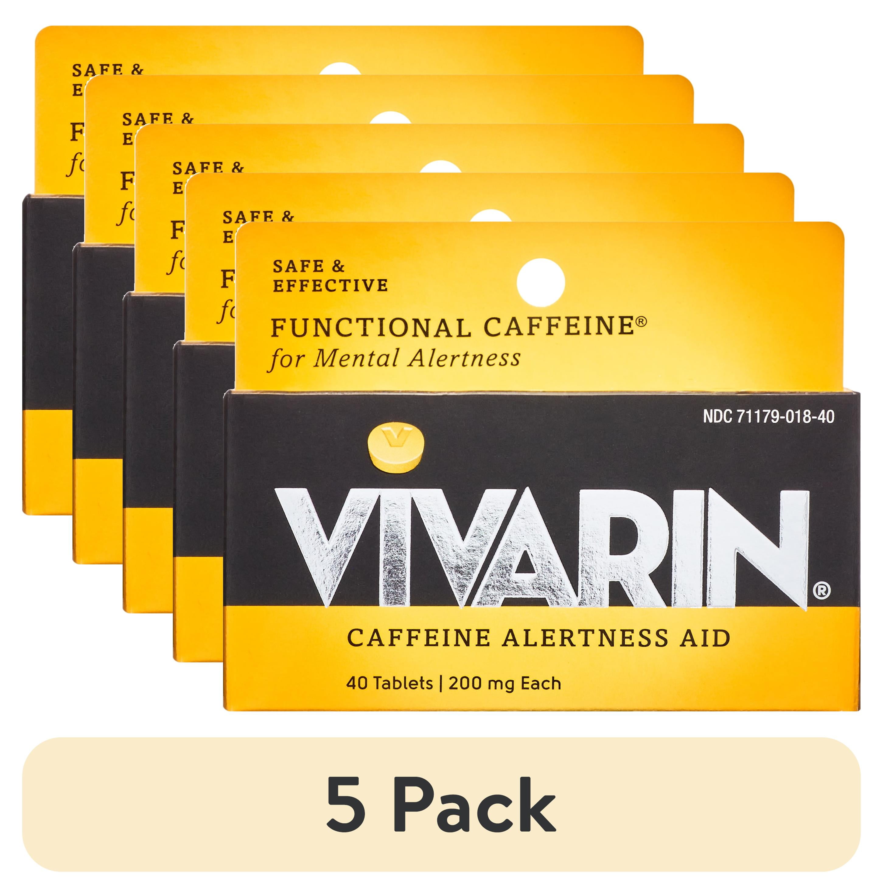 (5 pack) Vivarin Caffeine Pills, 40 Count, FDA Approved, Safe and ...