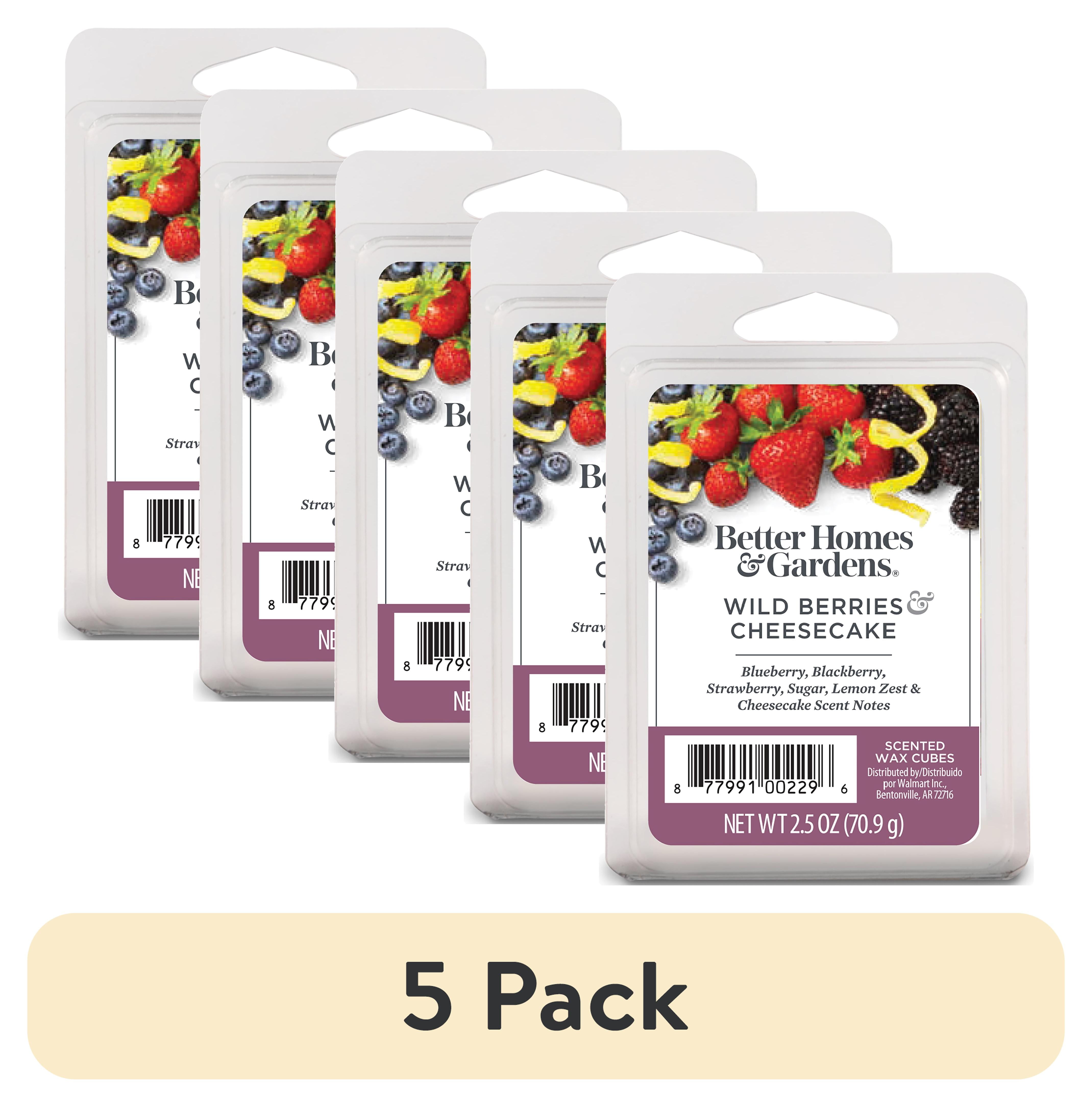 (5 pack) Wild Berries & Cheesecake Scented Wax Melts, Better Homes ...