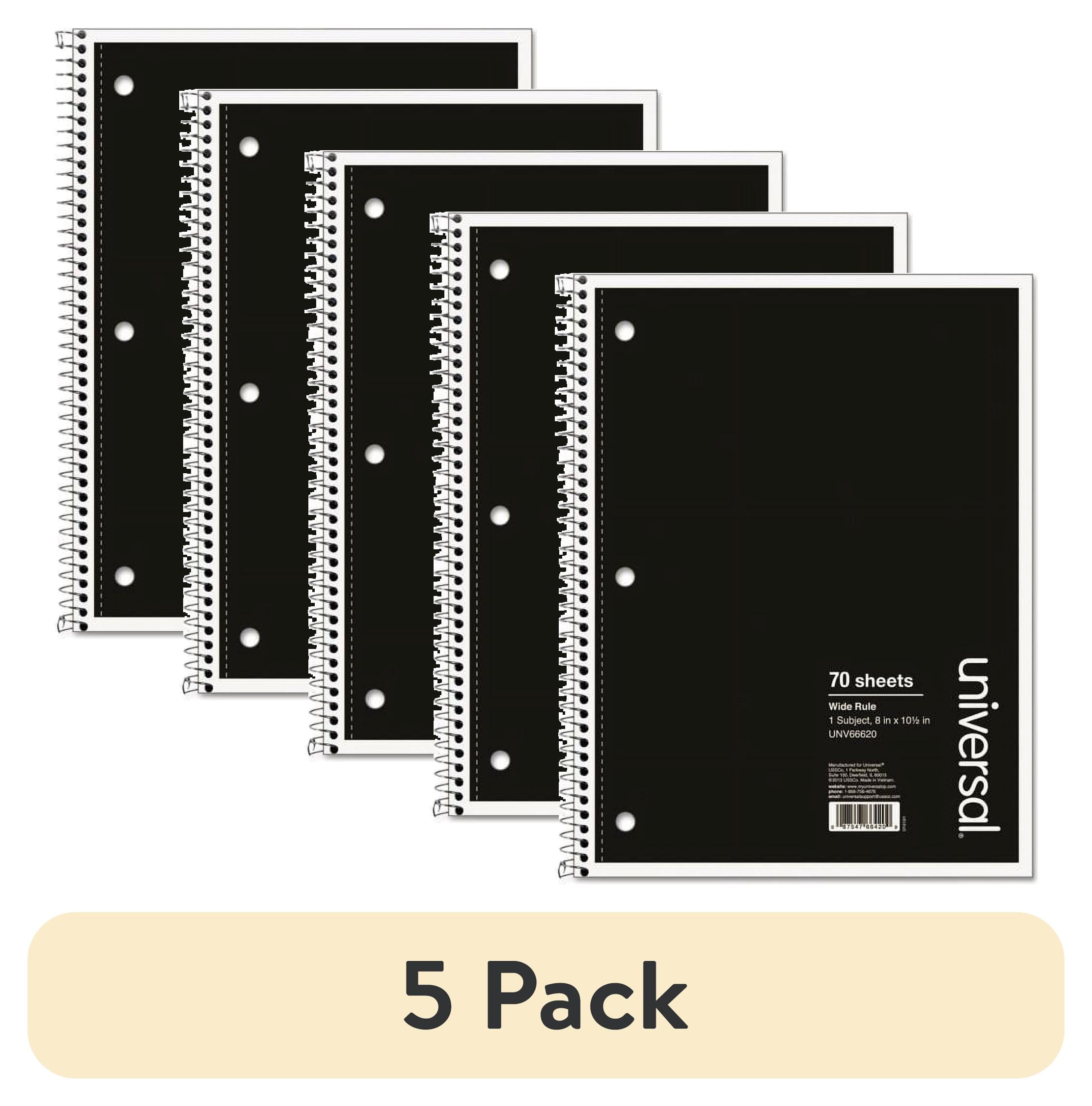 (5 pack) Wirebound Notebook, 8 X 10-1/2, Wide Ruled, 70 Sheets ...
