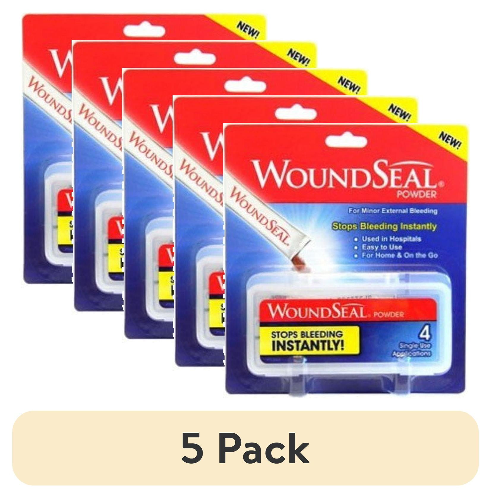 (5 pack) Wound Seal Powder Stops Bleeding Instantly for Minor External ...