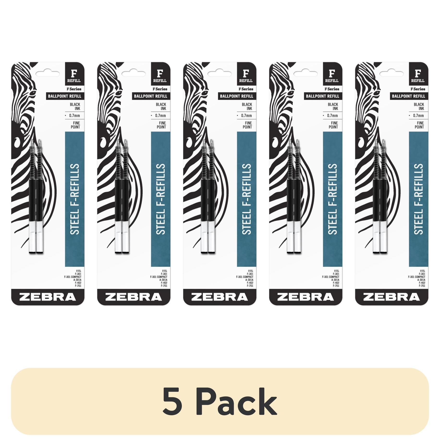 (5 pack) Zebra F-Series Ballpoint Stainless Steel Pen Refill, Fine ...