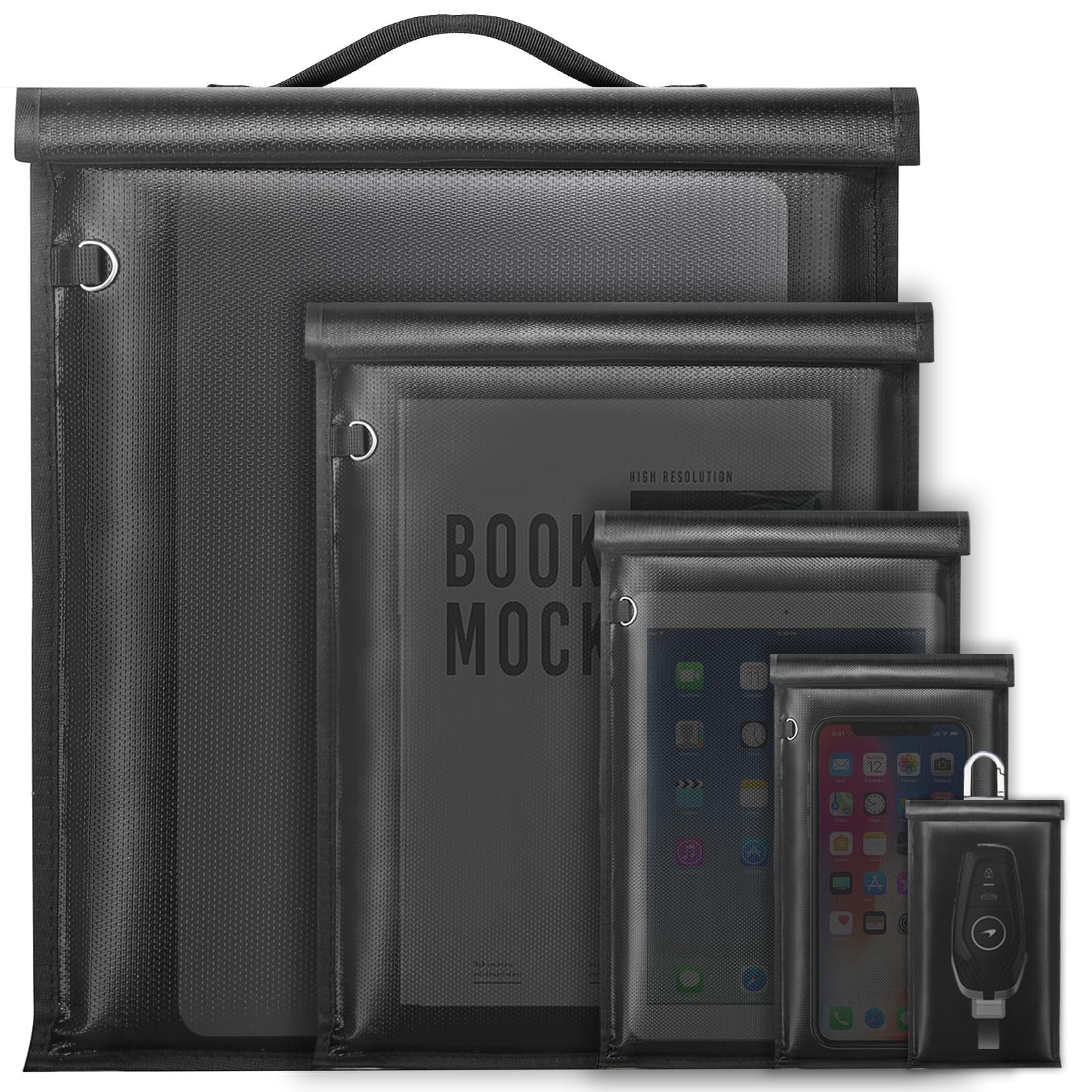 5-pack fireproof & waterproof faraday signal shielding bags – portable ...