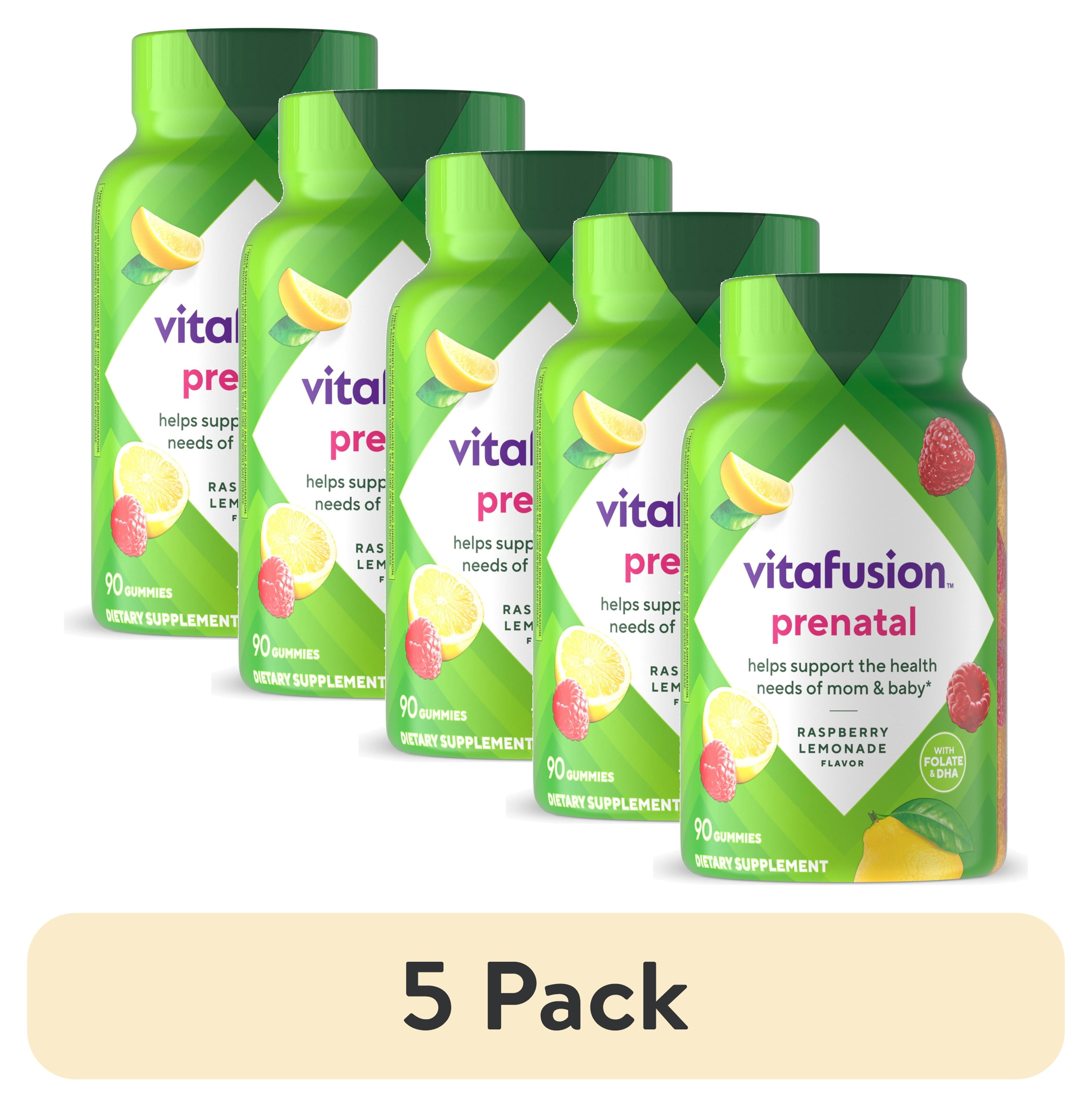 (5 pack) vitafusion PreNatal Gummy Vitamins, Raspberry Lemonade ...