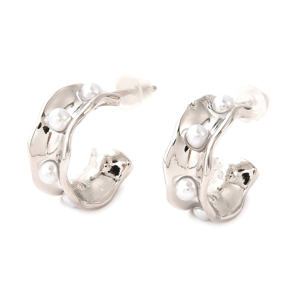 5 pair Brass Dangle Stud Earrings with Shell Pearls Long-Lasting Plated ...