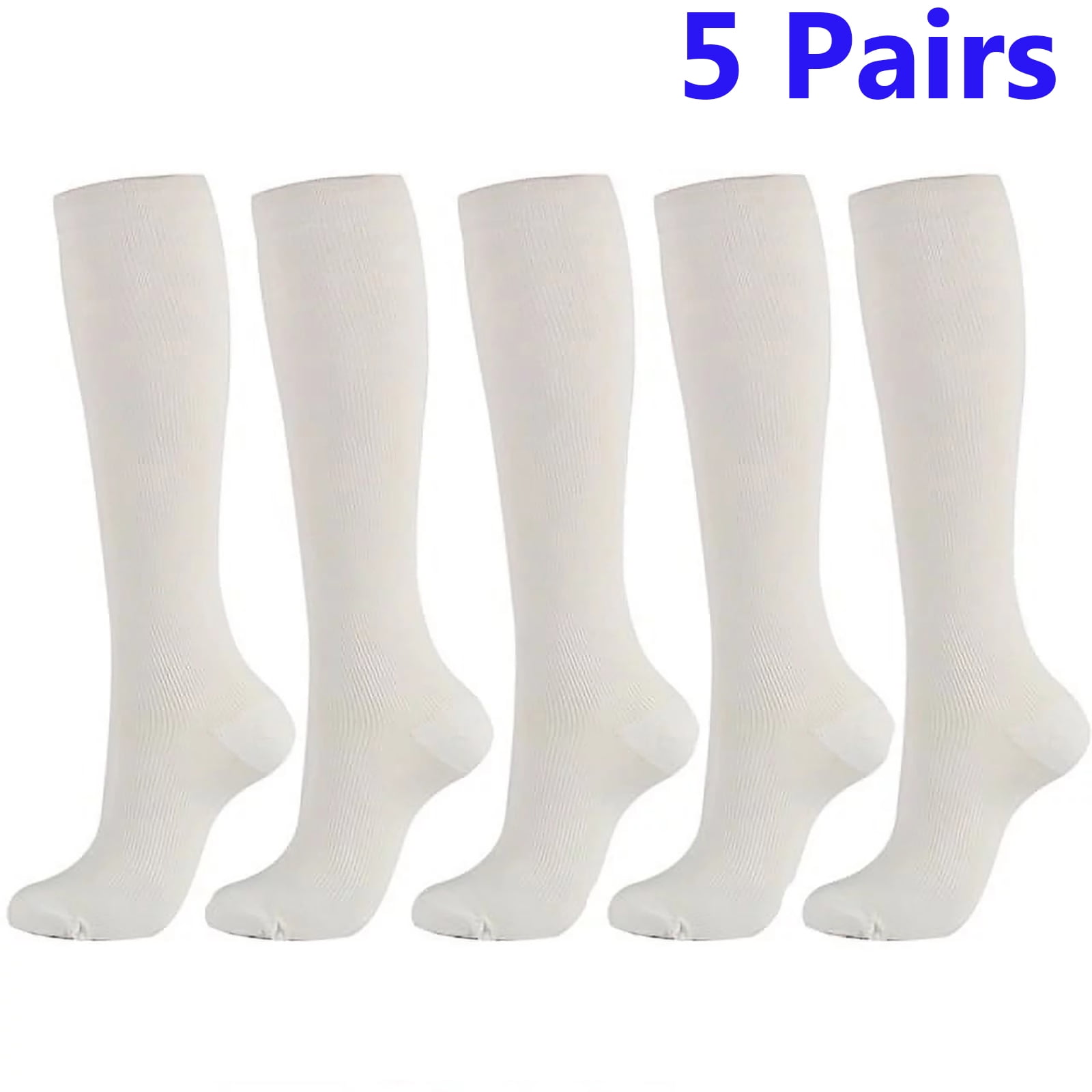 5 pairs 20-30mmHg Thigh High Compression Stocking Closed Toe ...
