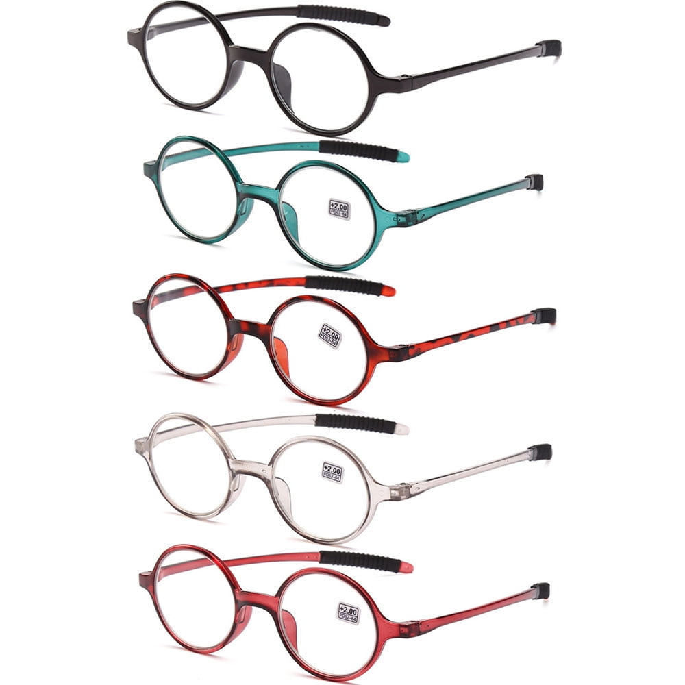 5 pairs Womens Retro Round Reading Glasses Mens Classic Flexible ...