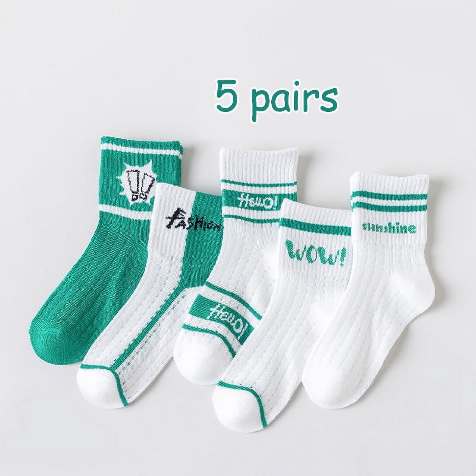 5 pairs of children's socks Boys spring and autumn thin mesh socks ...