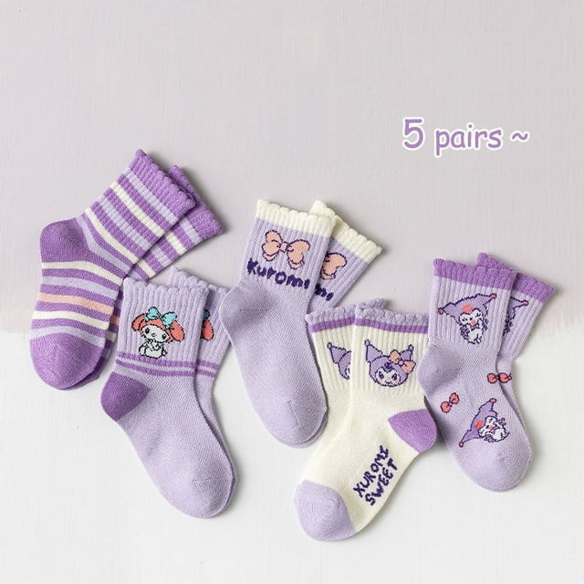 5 pairs of children's socks Girls' socks Cute all-match style CuHK ...