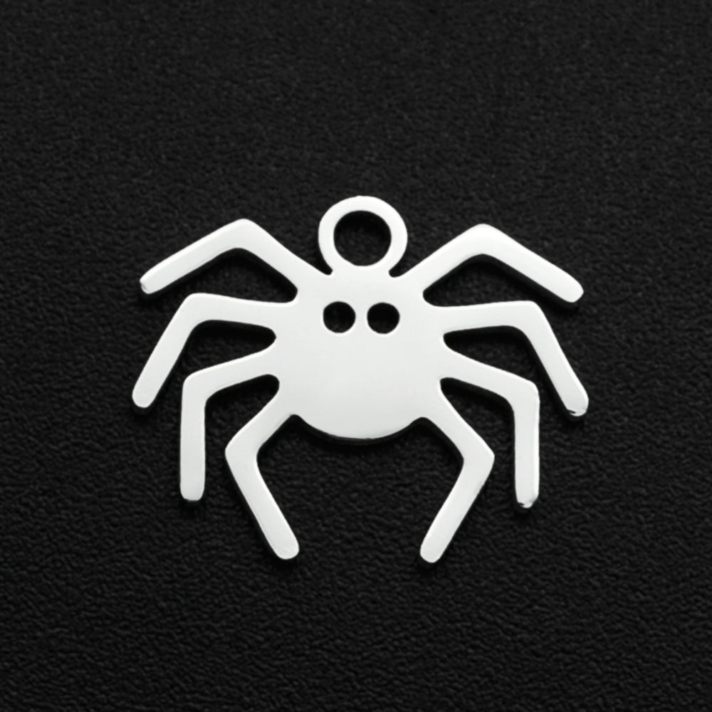 5 pc 201 Stainless Steel Charms Laser Cut Spider Stainless Steel Color ...