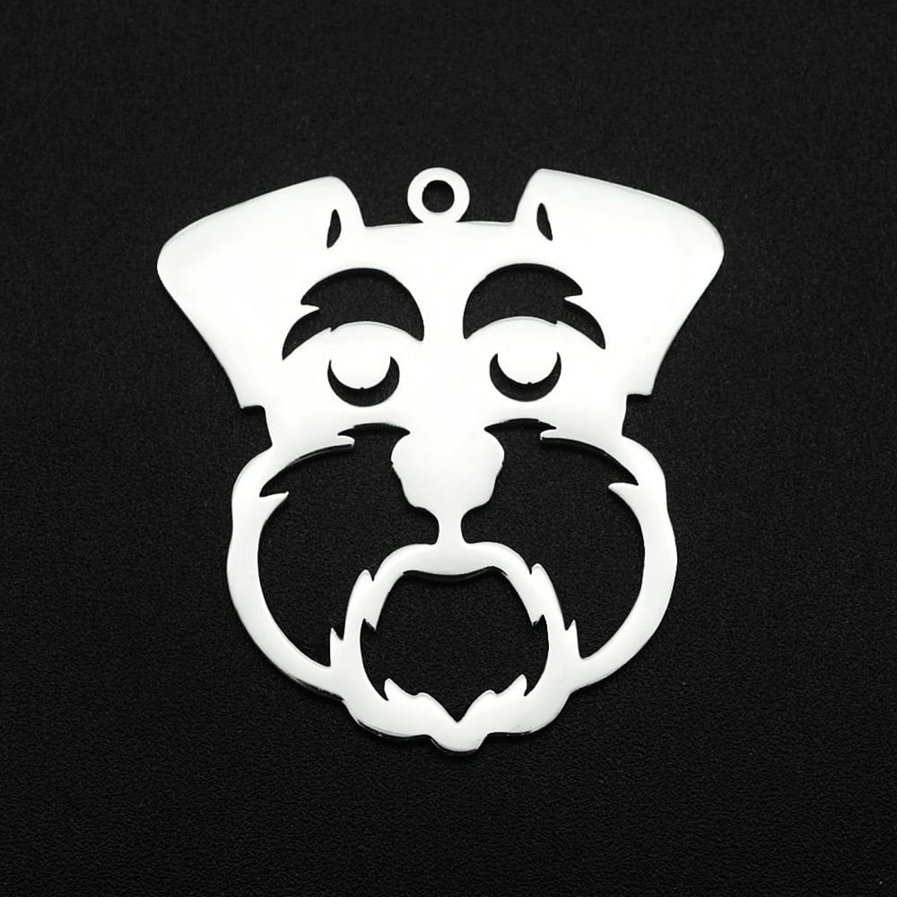 5 pc 201 Stainless Steel Pendants Laser Cut Dog Head Stainless Steel ...