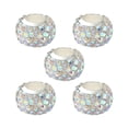 5 pc 304 Stainless Steel European Beads with Polymer Clay Rhinestone ...