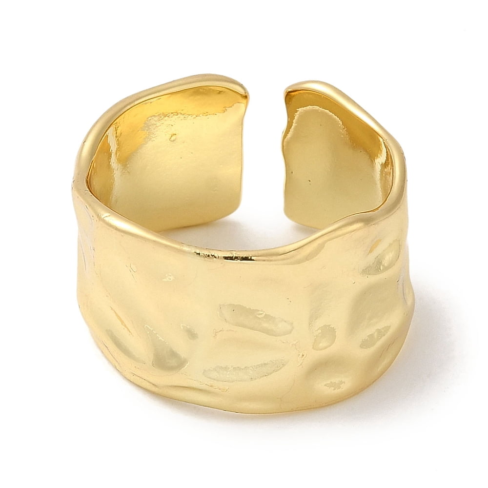 5 pc Brass Open Cuff Rings Hammered Wide Band Ring for Men Women Real ...