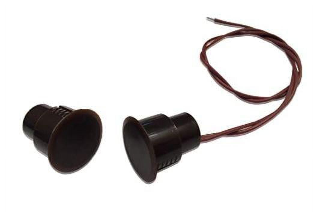 5 pc Brown N.C. Recessed Door Contacts (NORMALLY CLOSED) Alarm Door ...
