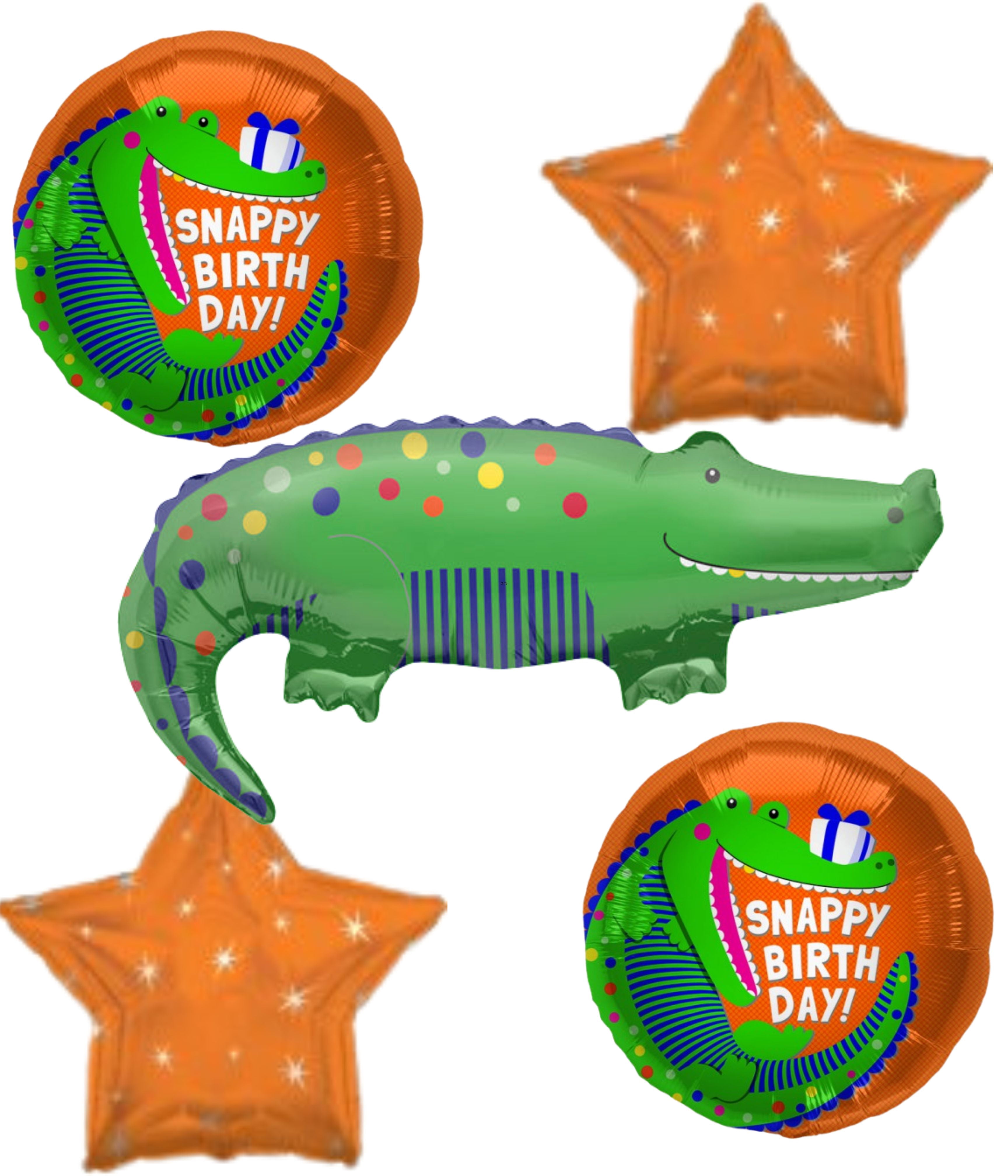 5 pc Crocodile Snappy Birthday Party Balloons Decorations Supplies ...