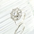 5 pc Flower Rotatable Open Cuff Rings for Women Brass Cubic Zirconia ...