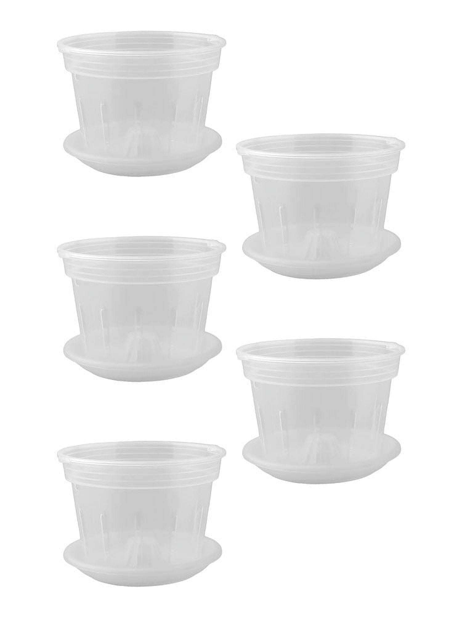 5 pc Flowerpot Garden Planting Drainage Pots With Holes Clear Orchid ...
