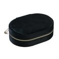 5 pc Italian Velvet Double Layers Jewelry Set Storage Zipper Boxes Oval ...