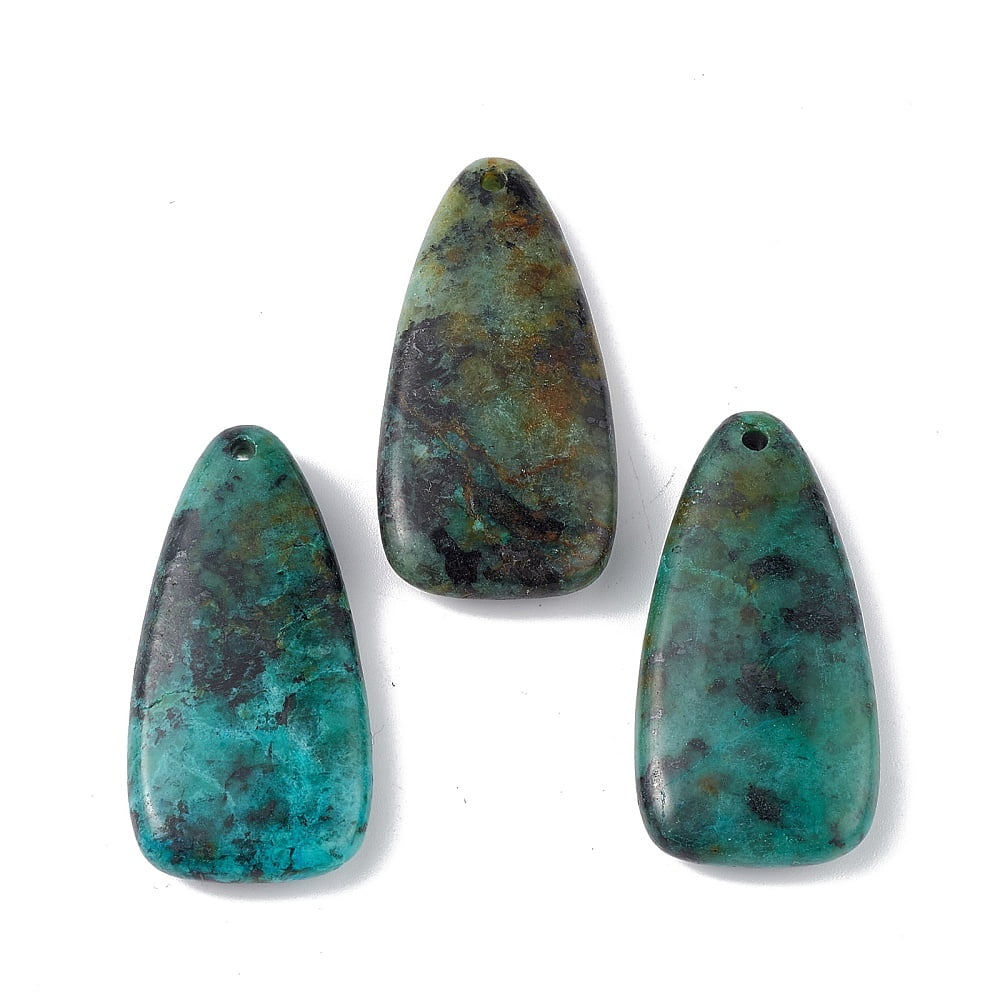 5 pc Natural African Turquoise(Jasper) Pendants Teardrop Charms 40x20 ...