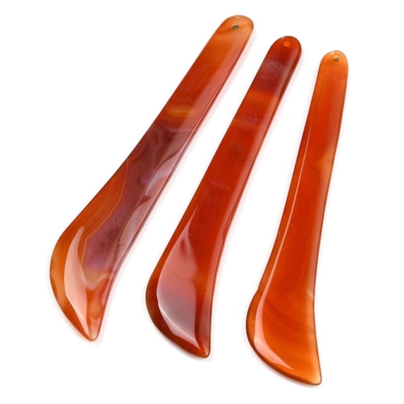 5 pc Natural Agate Massage Stick Gua Sha Massage Tools Legs Arms Neck ...