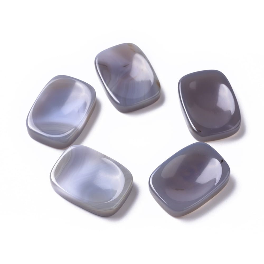 5 pc Natural Agate Massager Worry Stone for Anxiety Therapy Rectangle ...