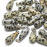 5 pc Natural Dalmatian Jasper Pendants with Stainless Steel Snap On ...