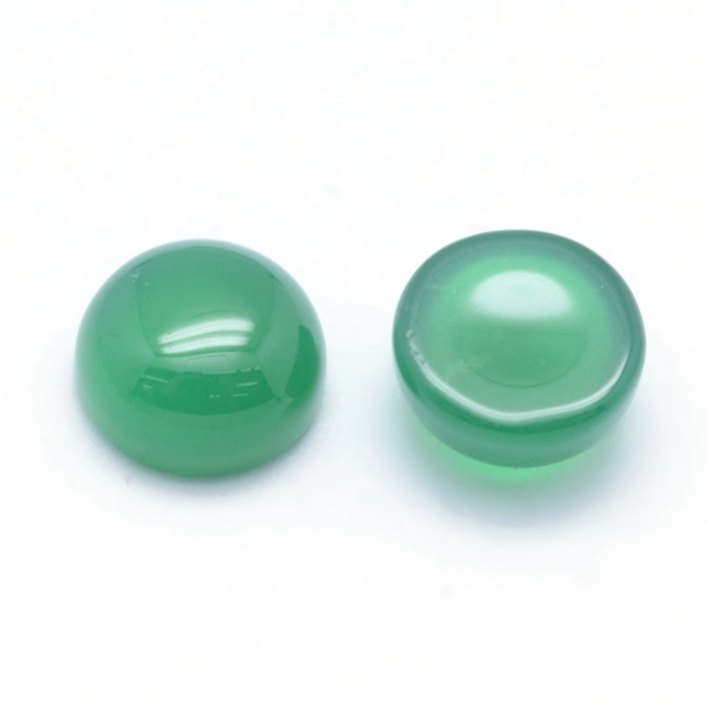 5 pc Natural Green Onyx Agate Cabochons Grade A Half Round 8x3.5~4mm ...