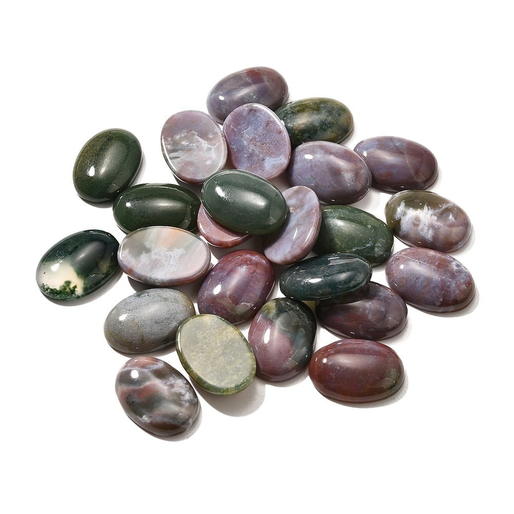 5 pc Natural Indian Agate Gemstone Cabochons Oval 25x18x7mm - Walmart.com