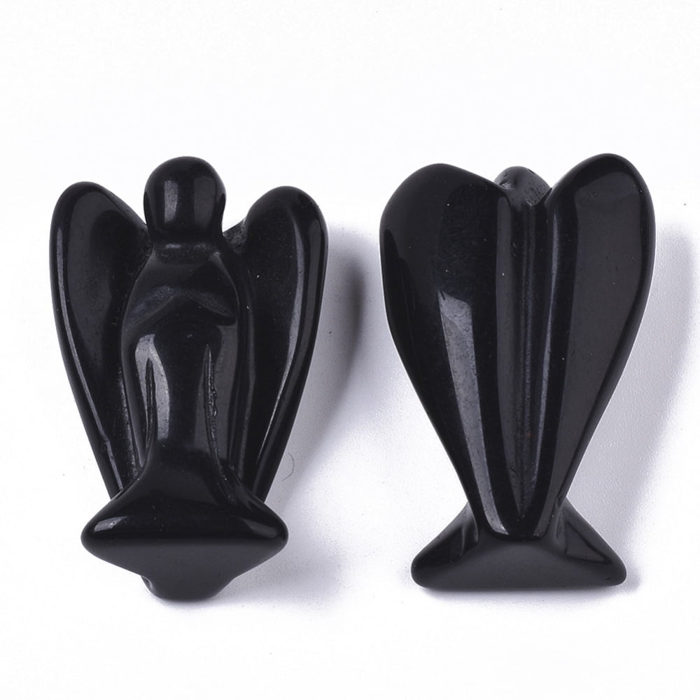 5 pc Natural Obsidian Angel Decor Healing Stones Energy Reiki Gifts for ...
