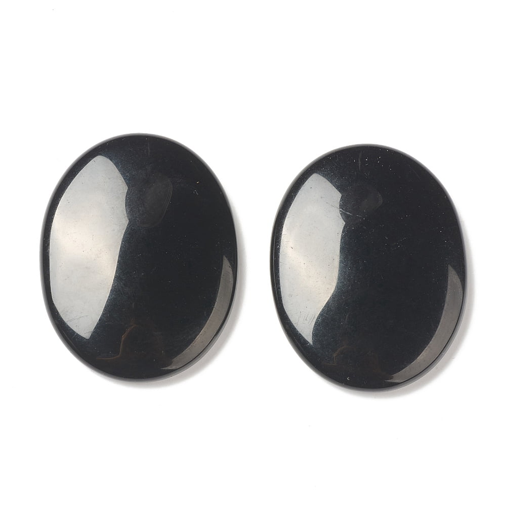 5 pc Natural Obsidian Worry Stone for Anxiety Therapy Oval Thumb Stone ...