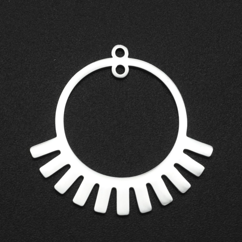 5 pc Non-Tarnish 201 Stainless Steel 2-Loop Link Pendants Laser Cut ...