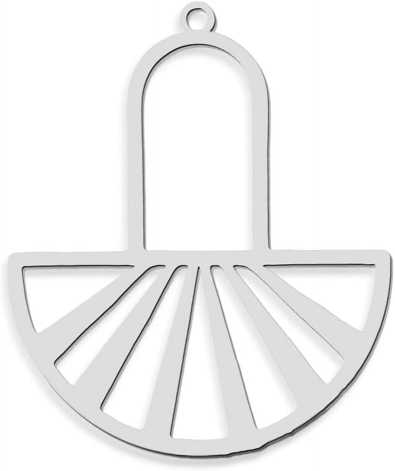 5 pc Non-Tarnish 201 Stainless Steel Pendants Laser Cut Half Round ...