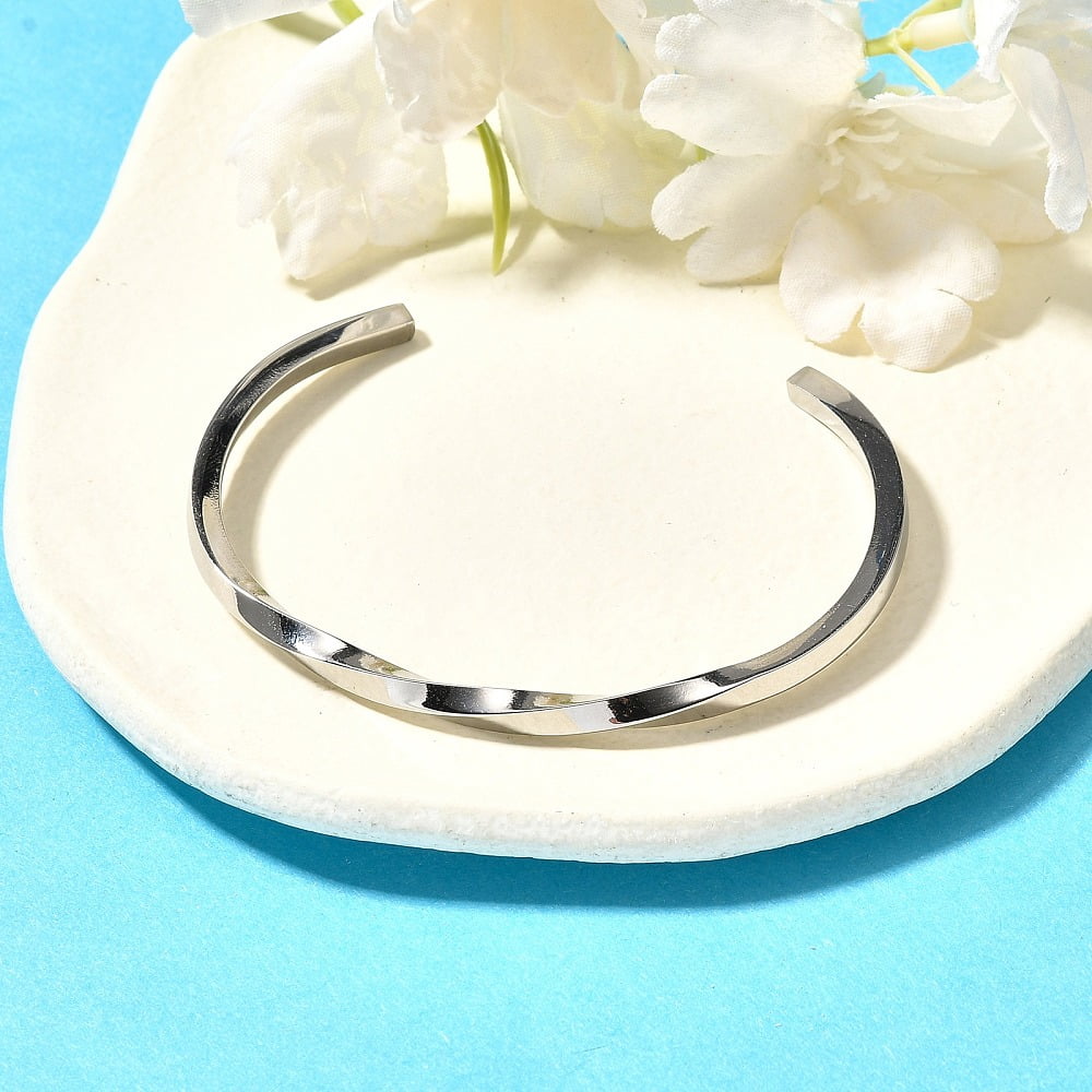5 pc Non-Tarnish 304 Stainless Steel Cuff Bangles Twist Open Bangles ...