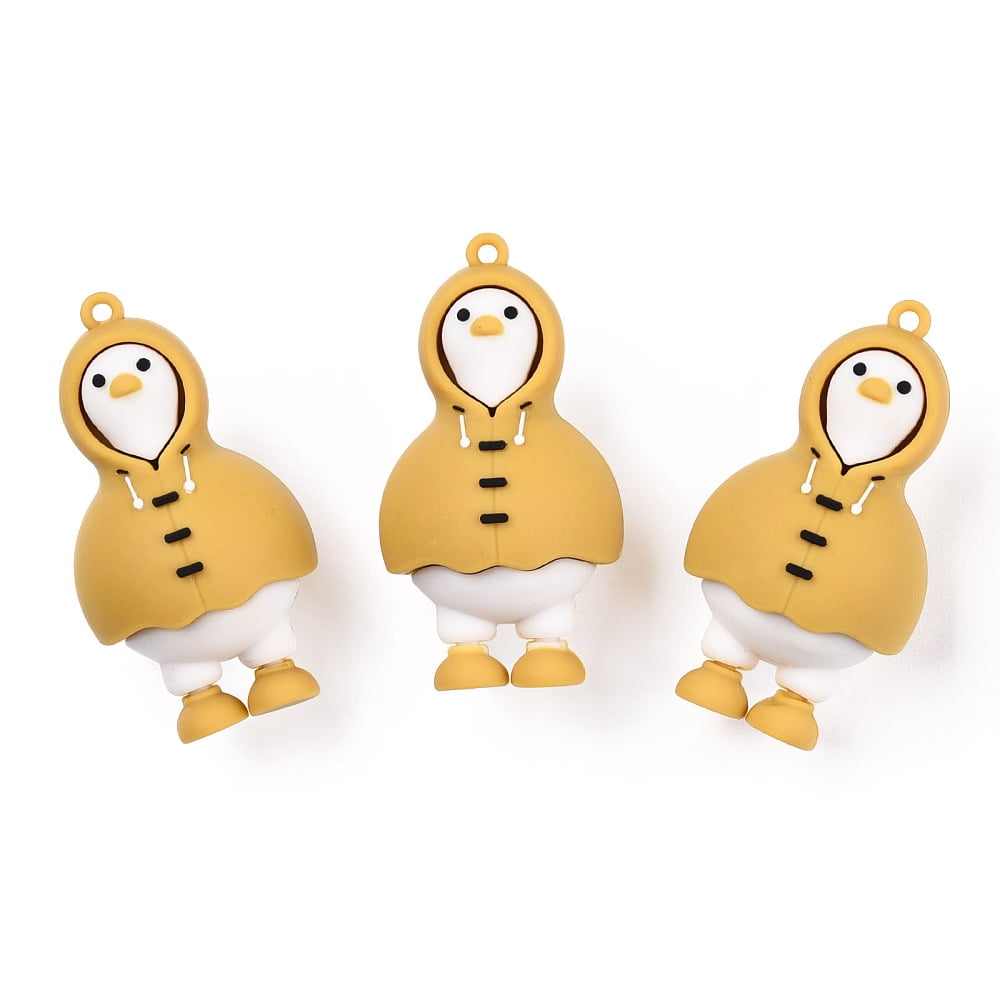 5 pc PVC Plastic Cartoon Pendants for DIY Keychain Making Duck Pattern ...