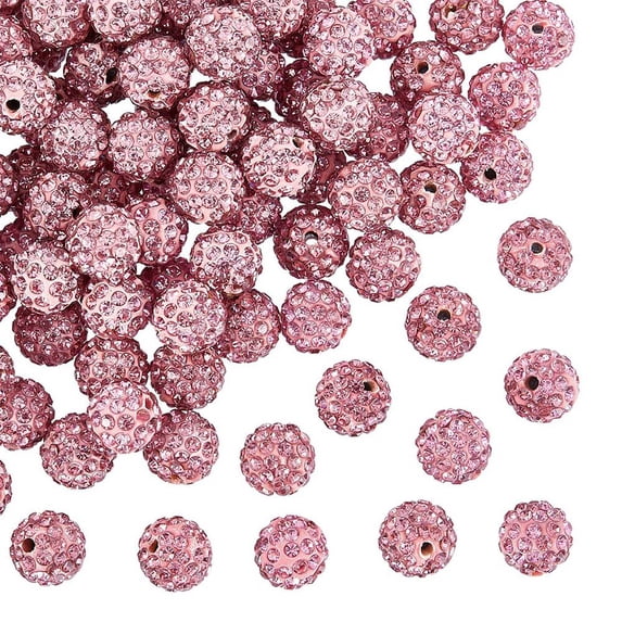 5 pc Pave Disco Ball Beads Polymer Clay Rhinestone Beads Grade A Round ...