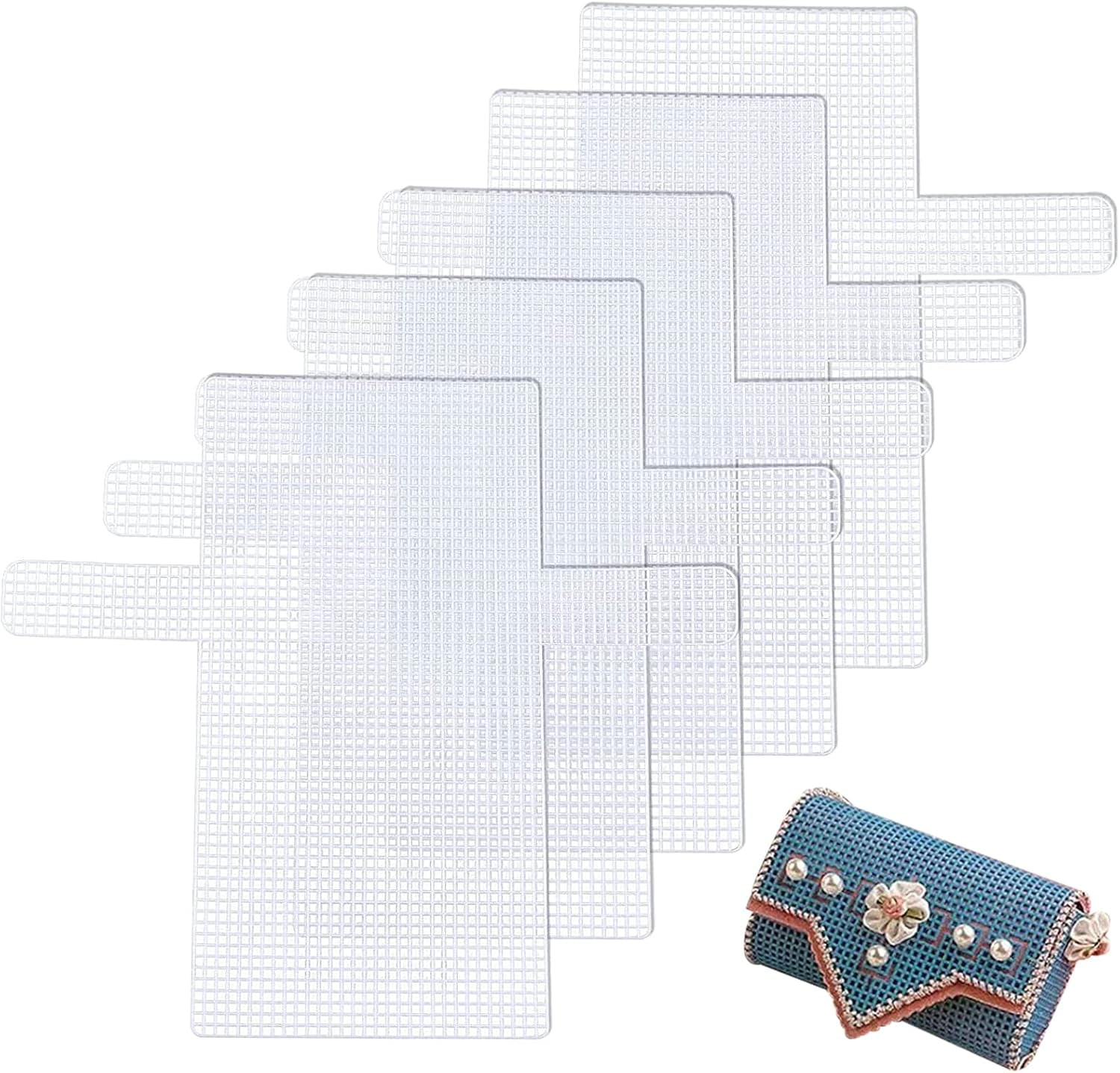 5 pc Plastic Mesh Canvas Sheets for Embroidery Acrylic Yarn Crafting ...