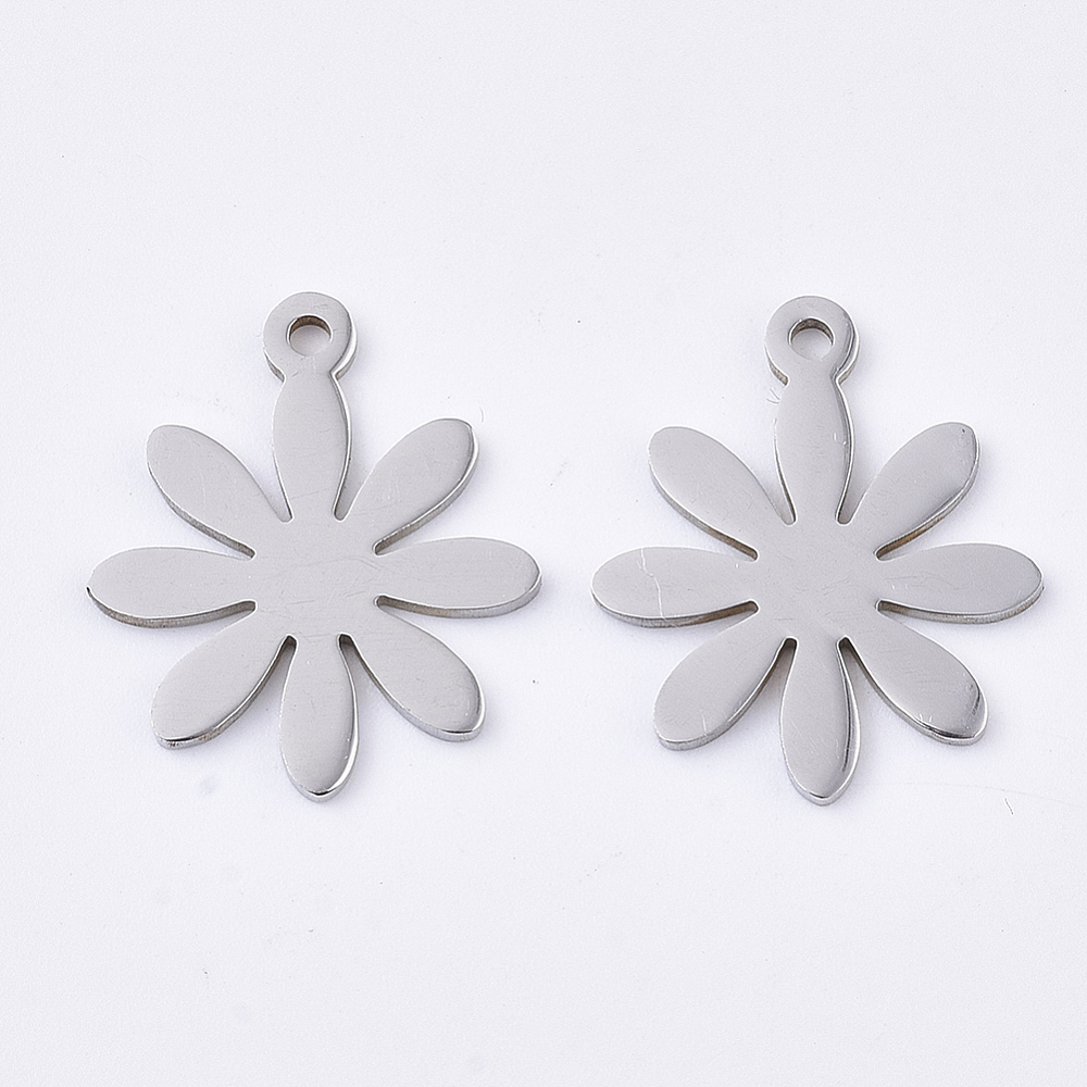 5 pc Resistant 201 Stainless Steel Pendants Flower Stainless Steel ...