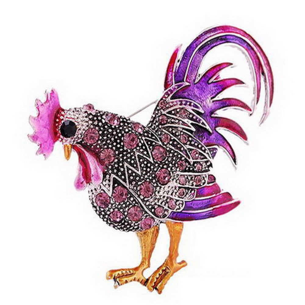 5 pc Rhinestone Rooster Brooch Pin Chinese Zodiac Alloy Badge for ...