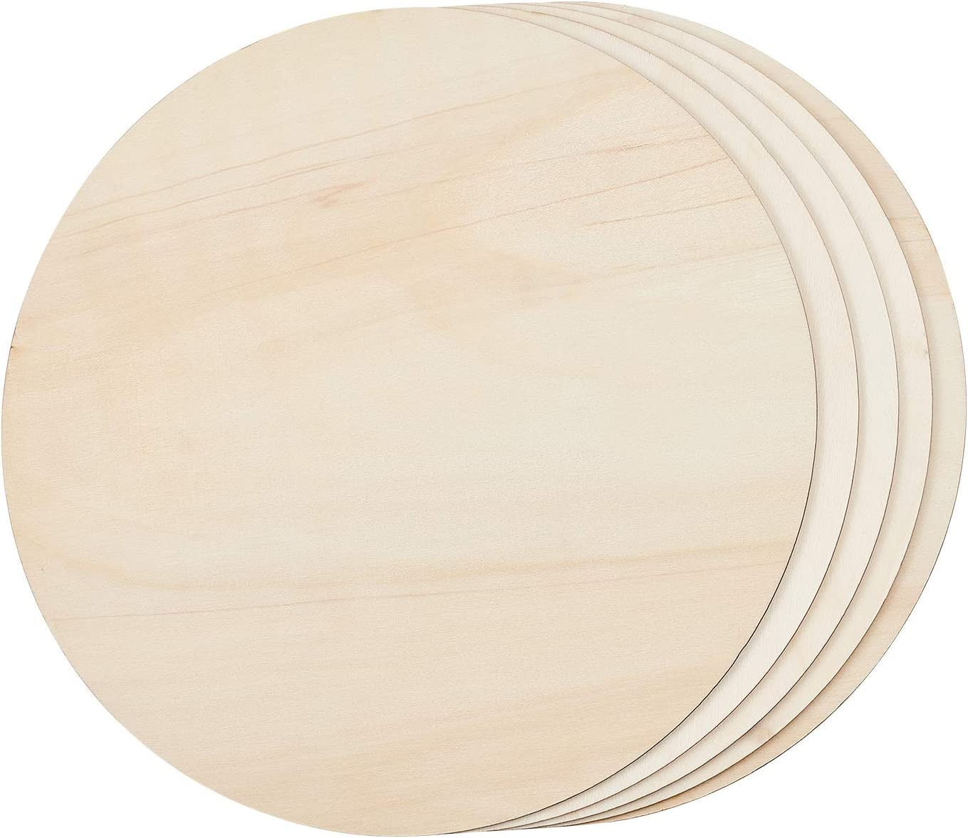 5 pc Unfinished Round Wood Slices 12" Wooden Round Shape Unfinished ...