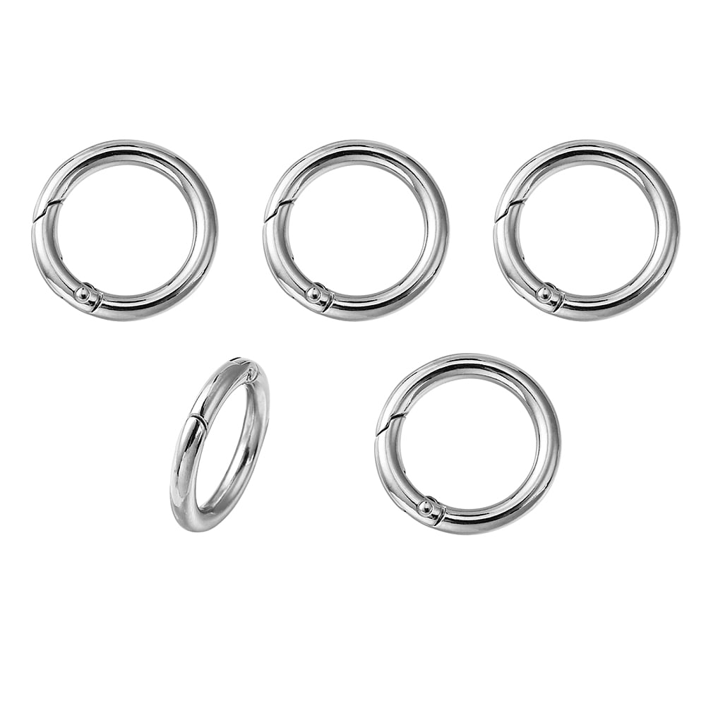 5 pc Zinc Alloy Spring Gate Rings O Rings Platinum 30x4.2mm Inner ...