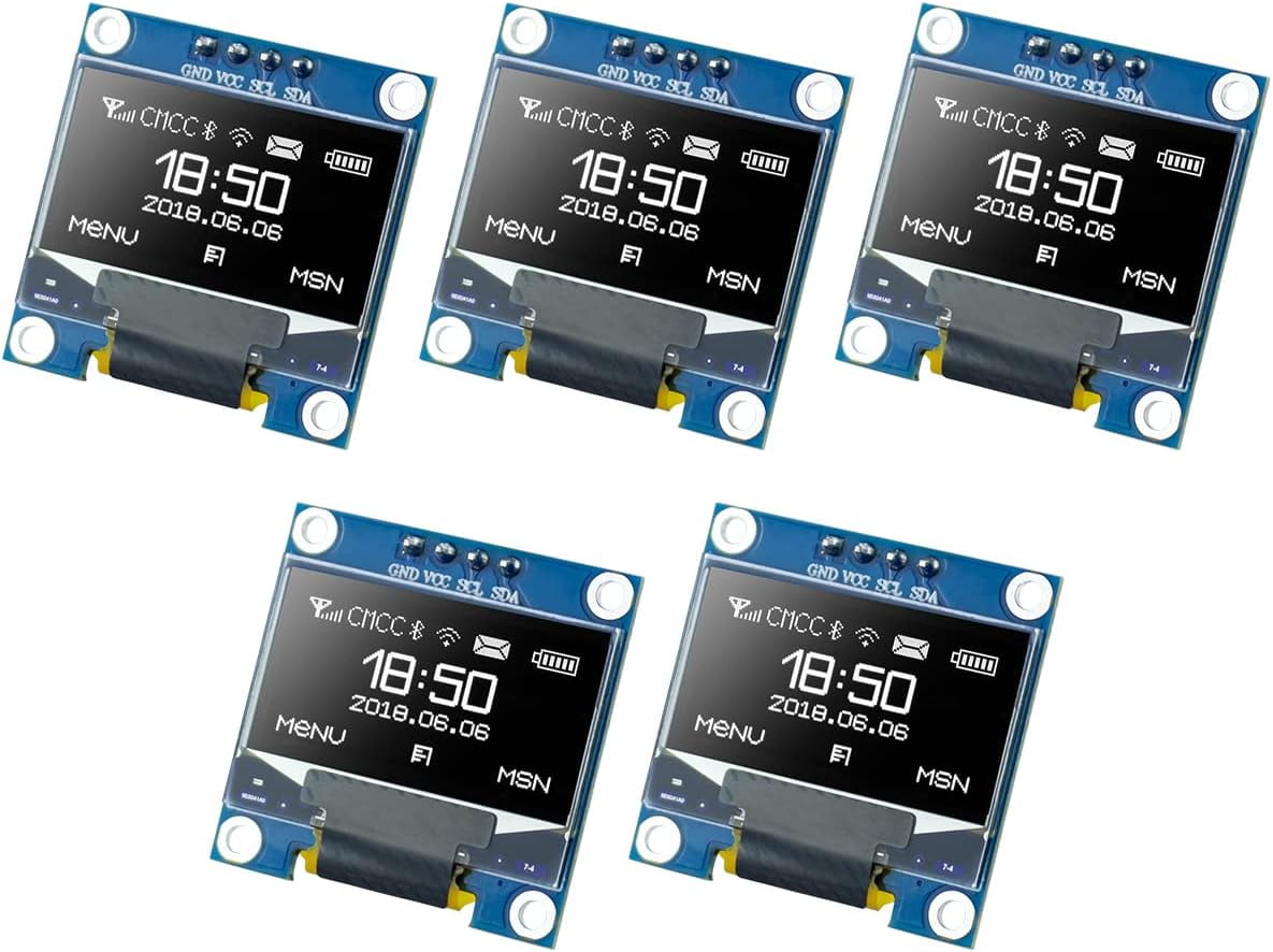 5 pcs 0.96-inch OLED I2C IIC Display Module 12864 128x64 Pixels SSD1306 ...