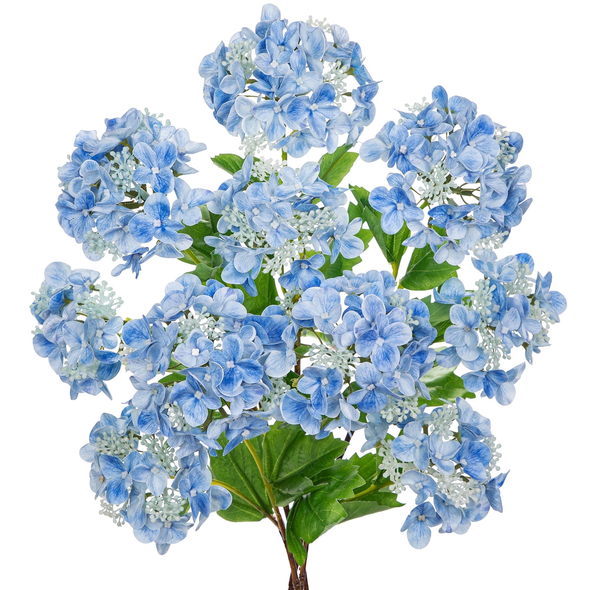 5 pcs Hydrangea Artificial Flowers 19"Real Touch 2 Flower Heads Faux ...