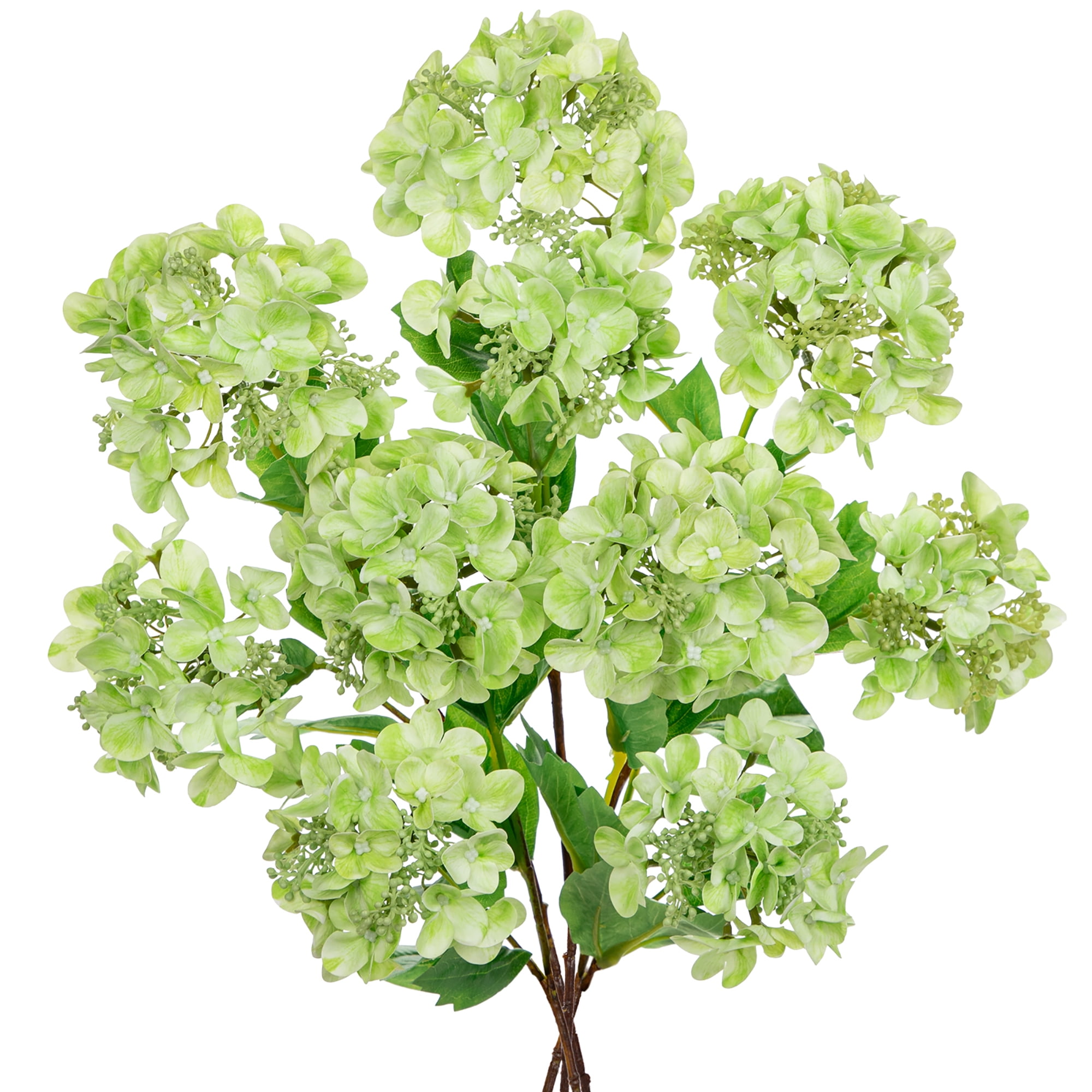5 pcs Hydrangea Artificial Flowers 19"Real Touch 2 Flower Heads Faux ...